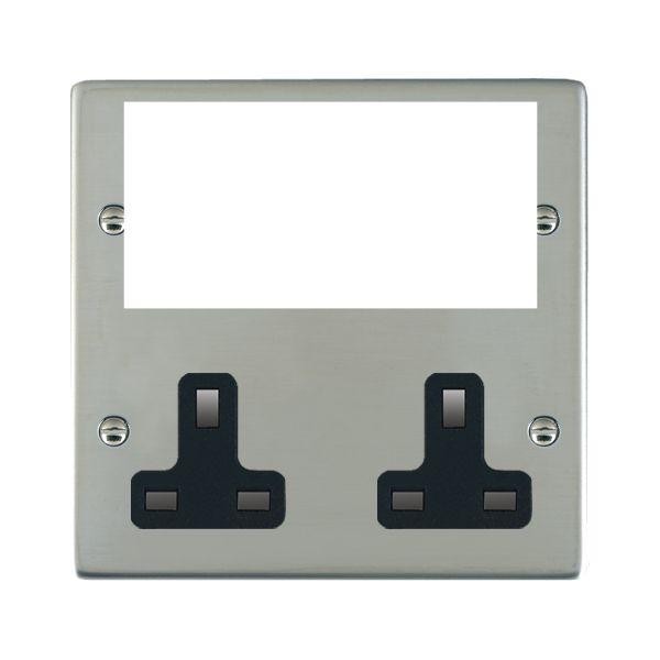 Hamilton Sheer Bright Steel Media Plate with EURO4 Aperture and 2 Gang ...