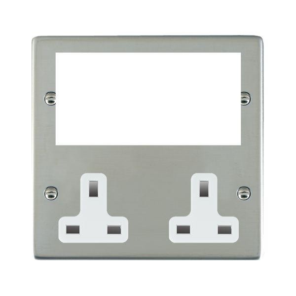 Hamilton Sheer Bright Steel Media Plate with EURO4 Aperture and 2 Gang ...