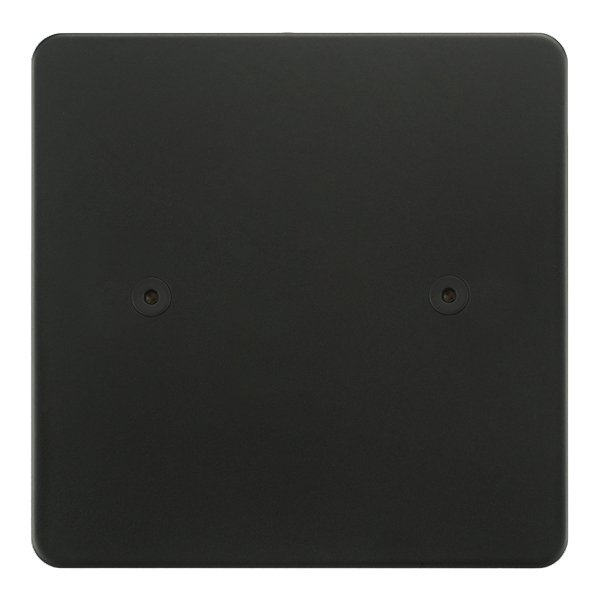 Focus SB Ambassador 1 Gang Blank Plate In Matt Black | UKES