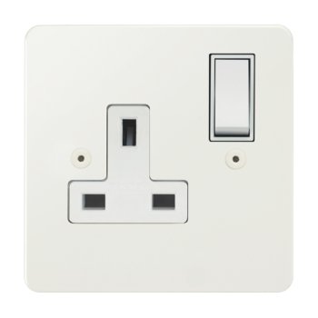Focus SB Ambassador 1 Gang 13A Switched Socket In Matt White with White ...