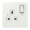 Focus SB Ambassador 1 Gang 13A Switched Socket In Matt White with White ...