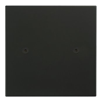 Focus SB Ambassador Square Corners 1 Gang Blank Plate In Matt Black | UKES