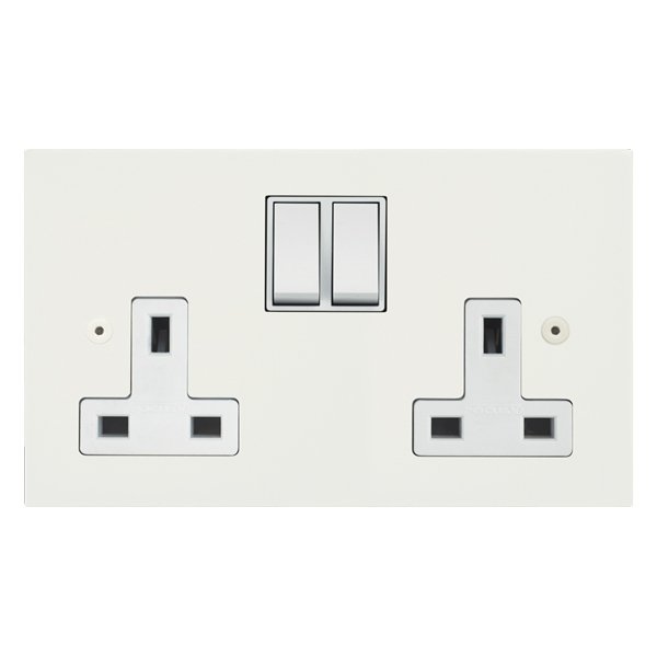 Focus SB Ambassador Square Corners 2 Gang 13A Switched Socket In Matt ...