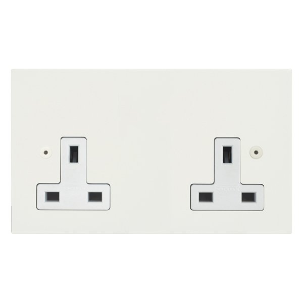 Focus SB Ambassador Square Corners 2 Gang 13A Unswitched Socket In Matt ...