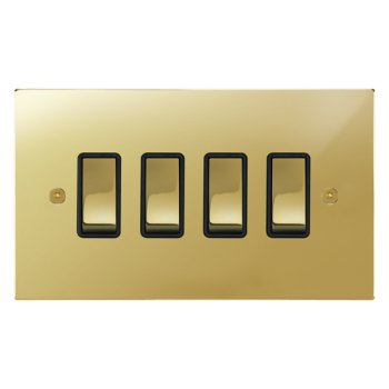 Focus SB Ambassador Square Corners 4 Gang 20A 2 Way Rocker Switch In ...