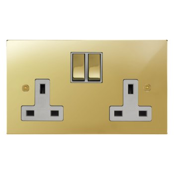 Focus SB Ambassador Square Corners 2 Gang 13A Switched Socket In ...