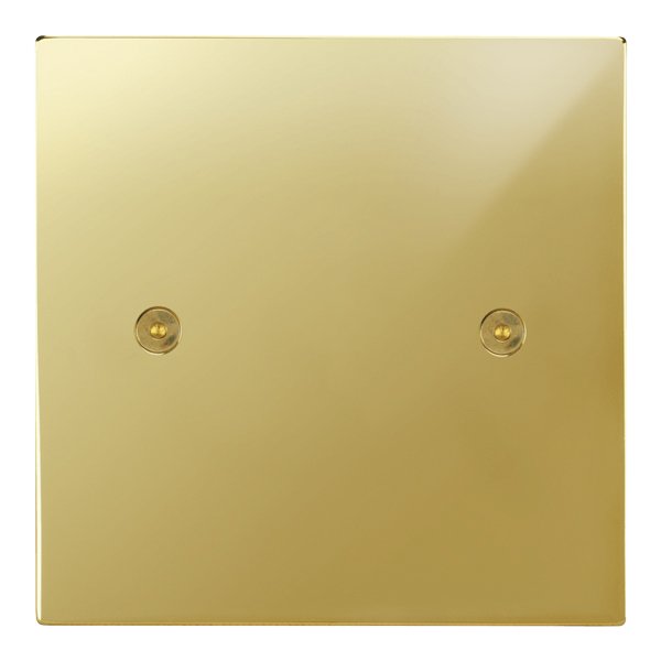 Focus SB Ambassador Square Corners 1 Gang Blank Plate In Polished Brass ...