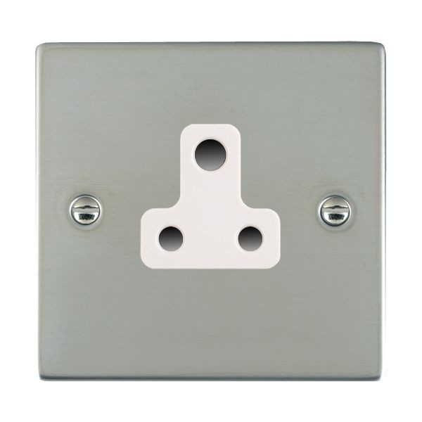 Hamilton Sheer Bright Steel 1 Gang 5A Unswitched Socket with White ...