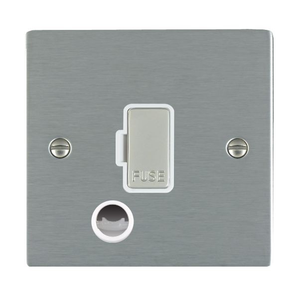 Hamilton Sheer Satin Steel 13A Unswitched Fused Spur and Cable Outlet ...