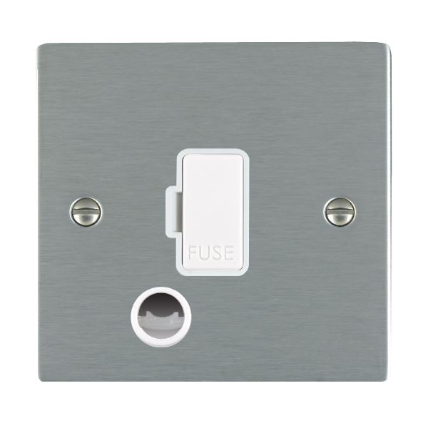 Hamilton Sheer Satin Steel 13A Unswitched Fused Spur and Cable Outlet ...