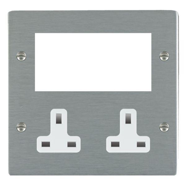 Hamilton Sheer Satin Steel Media Plate with EURO4 Aperture and 2 Gang ...