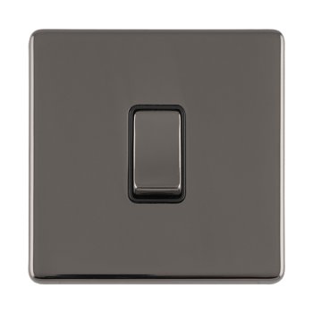 Eurolite Concealed 3mm Black Nickel 1 Gang 10A Intermediate Switch | UKES