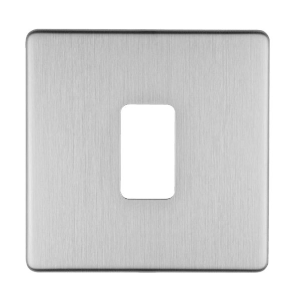 Eurolite Concealed 3mm Stainless Steel 1 Gang Grid Faceplate | UKES