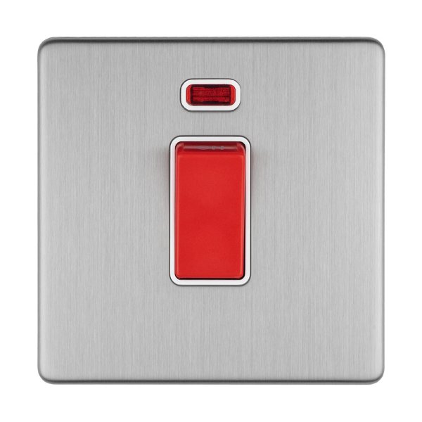 Eurolite Concealed 3mm Stainless Steel 1 Gang 45A Double Pole Switch ...