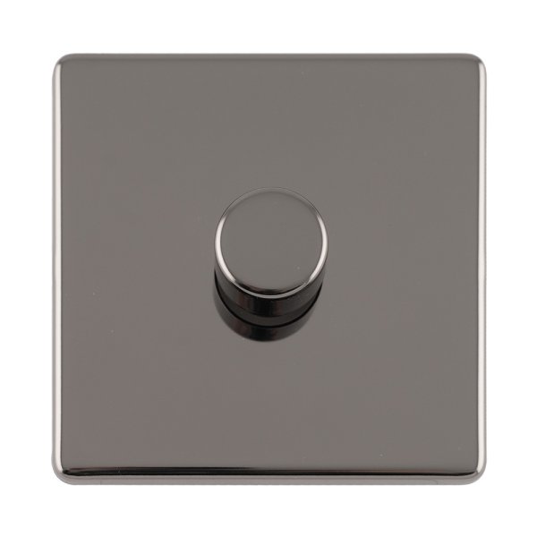 Eurolite Concealed 3mm Black Nickel 1 Gang LED Dimmer Switch | UKES