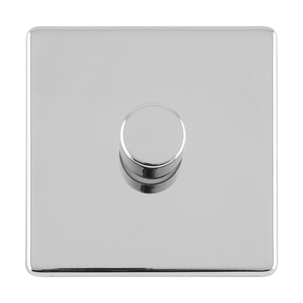 Eurolite Concealed 3mm Polished Chrome 1 Gang LED Dimmer Switch | UKES