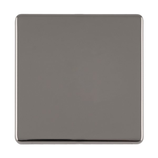 Eurolite Concealed 3mm Black Nickel 1 Gang Blank Plate | UKES