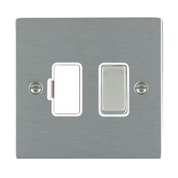 Hamilton Sheer Satin Steel 13A Double Pole Switched Fused Spur with ...