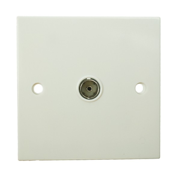 BG Electrical White PVC Single Coaxial Socket Outlet | UKES