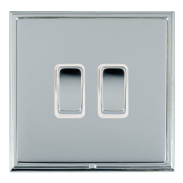 Hamilton Linea-Scala CFX Bright Chrome Frame/Bright Steel Plate 2 Gang ...