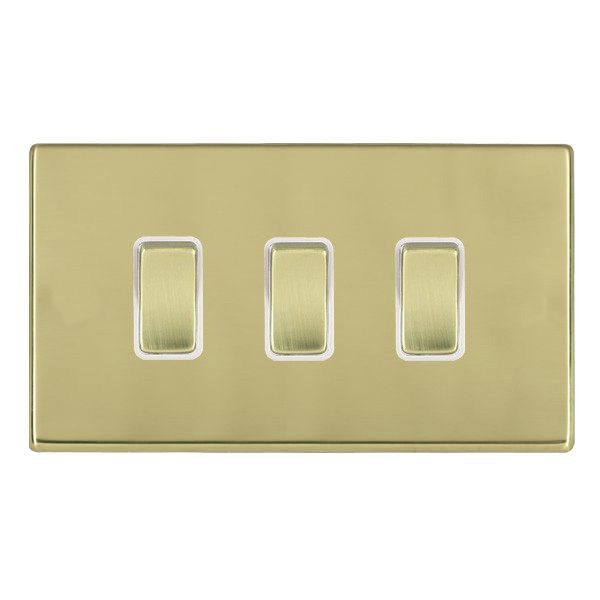 Hamilton Hartland CFX Polished Brass 3 Gang 20AX 2 Way Switch with ...