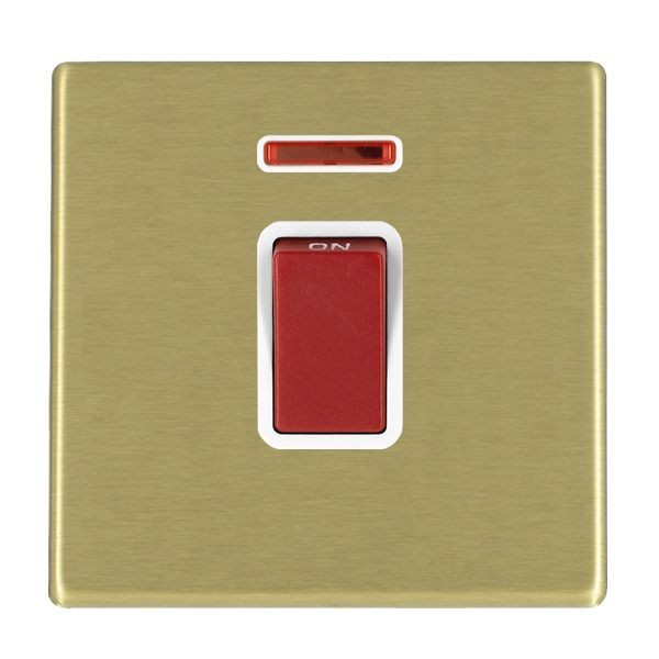 Hamilton Hartland CFX Satin Brass 45A Double Pole Switch and Neon with ...