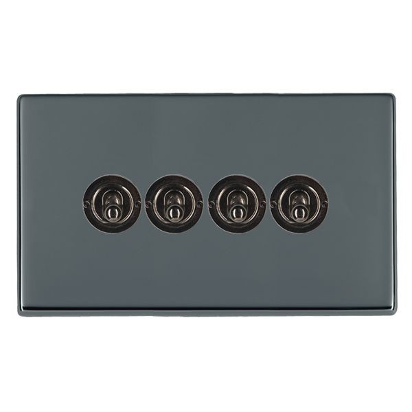 Hamilton Hartland CFX Black Nickel 4 Gang 20AX 2 Way Toggle Switch with ...