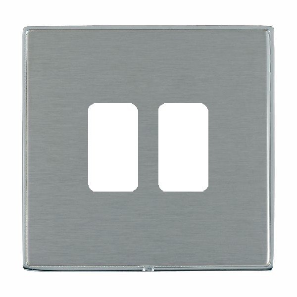 Hamilton Linea-Duo CFX Bright Chrome Frame/Satin Steel Plate 2 Gang ...