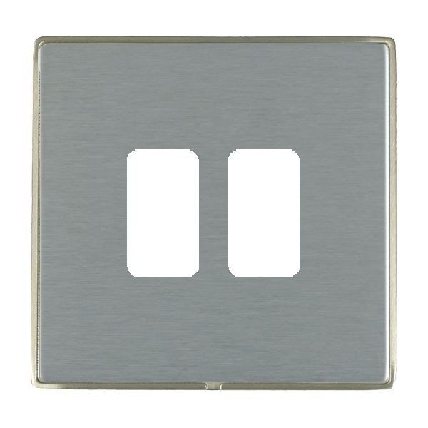 Hamilton Linea-Duo CFX Satin Nickel Frame/Satin Steel Plate 2 Gang Grid ...