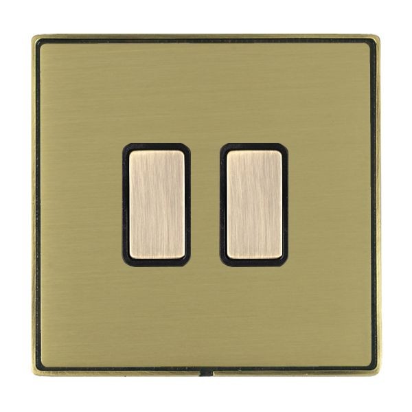 Hamilton Linea-Duo CFX Antique Brass Frame/Satin Brass Plate 2 Gang ...