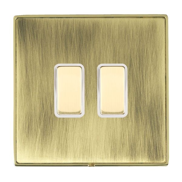 Hamilton Linea-Duo CFX Polished Brass Frame/Antique Brass Plate 2 Gang ...