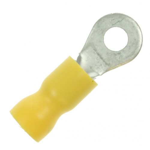 Yellow 4mm Stud Ring Terminal, Lugs, Electrical Accessories, UK ...