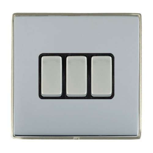 Hamilton Linea-Duo CFX Satin Nickel Frame/Bright Steel Plate 3 Gang ...