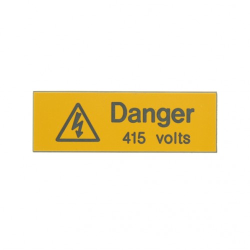 5 Rigid Engraved Danger 415 Volts Label, Stickers and Labels ...