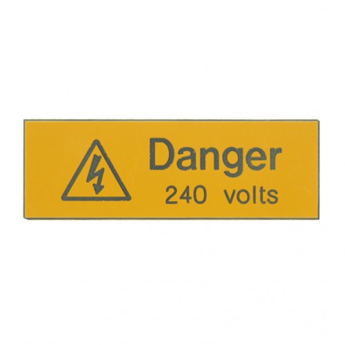 5 Rigid Engraved Danger 240 Volts Label, Stickers and Labels ...