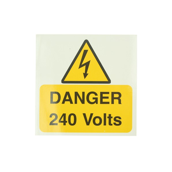 Electrical stickers - 10 self adhesive vinyl danger 240 volts large ...