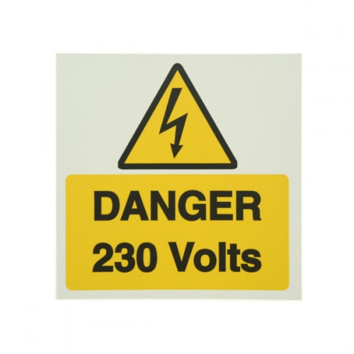 10 Self Adhesive Vinyl Danger 230 Volts Large Stickers, Labels and ...