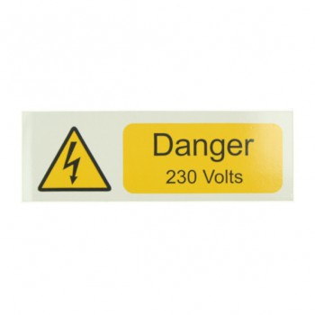 10 Self Adhesive Vinyl Danger 230 Volts Stickers, Labels and Stickers ...