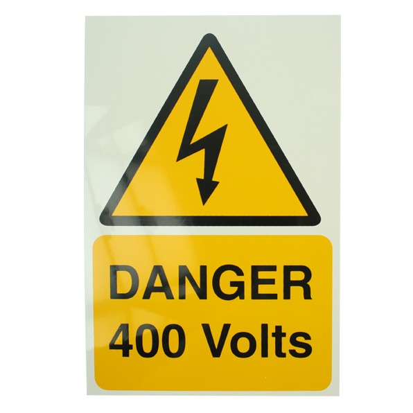 Self Adhesive Rigid PVC Danger 400 Volts Stickers, Stickers and Labels ...