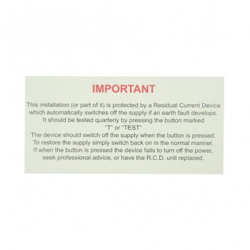 10 Self Adhesive Vinyl RCD Test Stickers, Stickers and Labels, UK ...