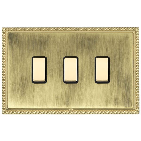 Hamilton Linea-Georgian CFX Polished Brass Frame/Antique Brass Plate 3 ...