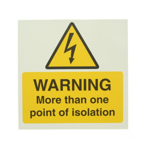 10 Self Adhesive Vinyl Warning More Than One Point Of Isolation ...