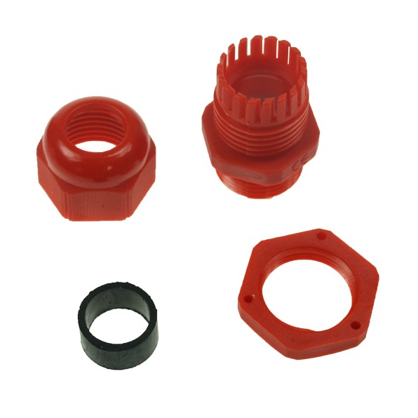 20mm Red Nylon Cable Gland With Small Hole | UKES