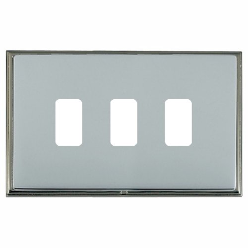 Hamilton Linea-Scala CFX Black Nickel Frame/Bright Steel Plate 3 Gang ...