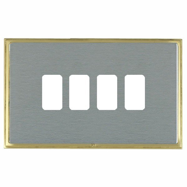 Hamilton Linea-Scala CFX Satin Brass Frame/Satin Steel Plate 4 Gang ...