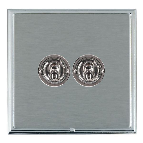 Hamilton Linea-Scala CFX Bright Chrome Frame/Satin Steel Plate 2 Gang ...