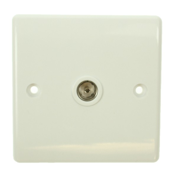 BG Nexus White PVC Single Coaxial Socket, UK Electrical Supplies
