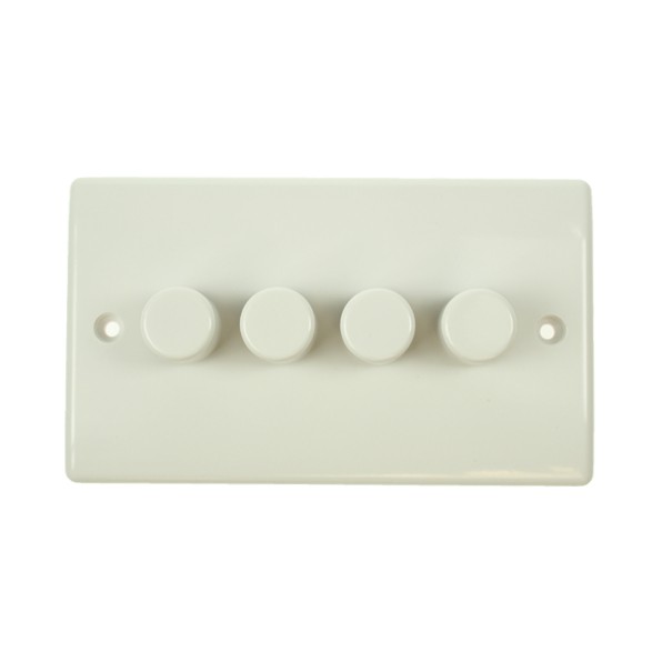 BG Nexus White PVC 4 Gang Dimmer Switch, PVC switches at UK Electrical ...