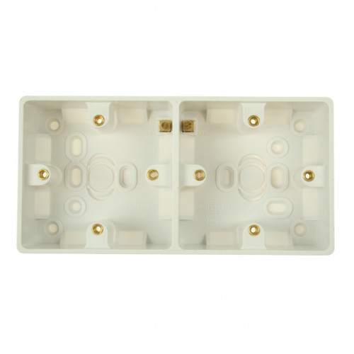 BG Nexus 37mm Deep Dual Surface Box, White PVC surface boxes at UK ...