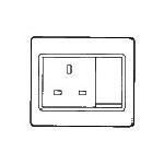 Hamilton IP55/66 Grey IP55 13A Socket plus 20AX Double Pole Switch | UKES